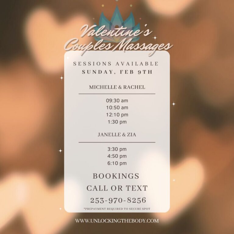 Couples Massage Packages for Valentines Day - Unlocking The Body ...